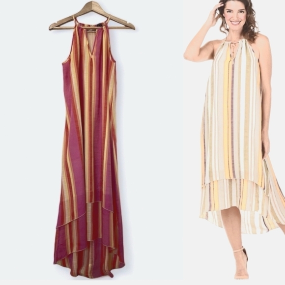 Mlle Gabrielle | Dresses | Nwt Gabrielle Maxi Highlow Haulter Tiered ...
